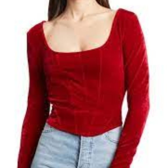 Elodie | Tops | Elodie Red Velvet Top | Poshmark
